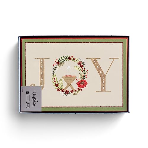 Christmas Boxed Cards - Wreath and Manger - Joy