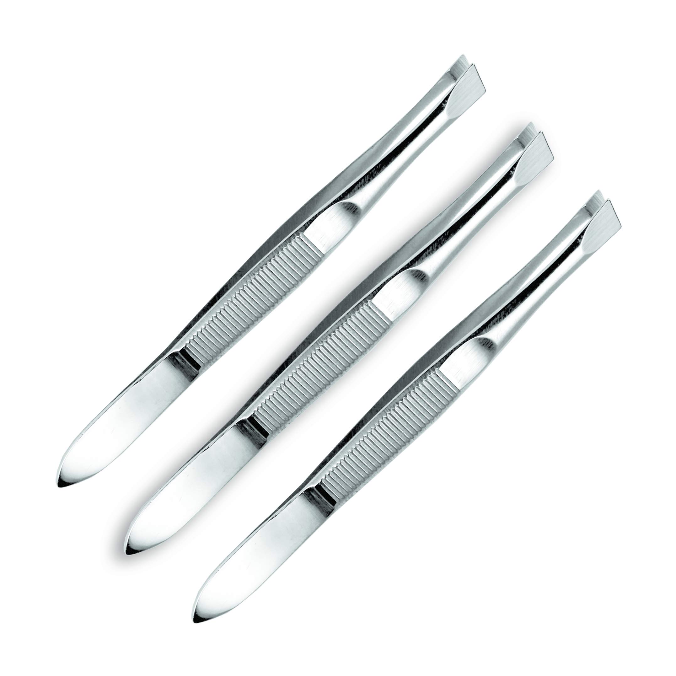 REFINE - Germany - Tweezers Slant Tip for Shaping Eyebrows and Tweezing Facial and Body Hair, 3 Count