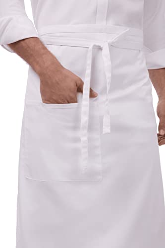 Chef Works Unisex Bistro Chef Apron, White, One Size