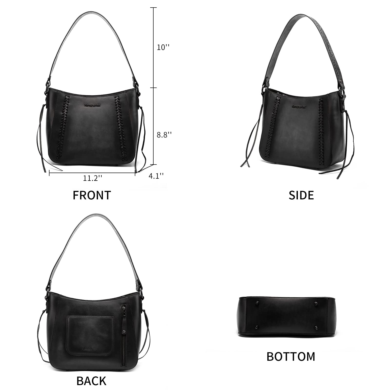 Montana West Genuine Leather Purses For Women Large Purse and Handbags Tote bag with Holster MWL-G002BR