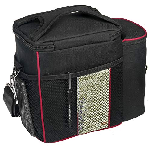 Large Meal Prep Lunch Box - Insulated Lunch Box For Women or Men - Perfect For Multiple Containers/Meals - Keep Food Cool and Organized - A2S Black/Red