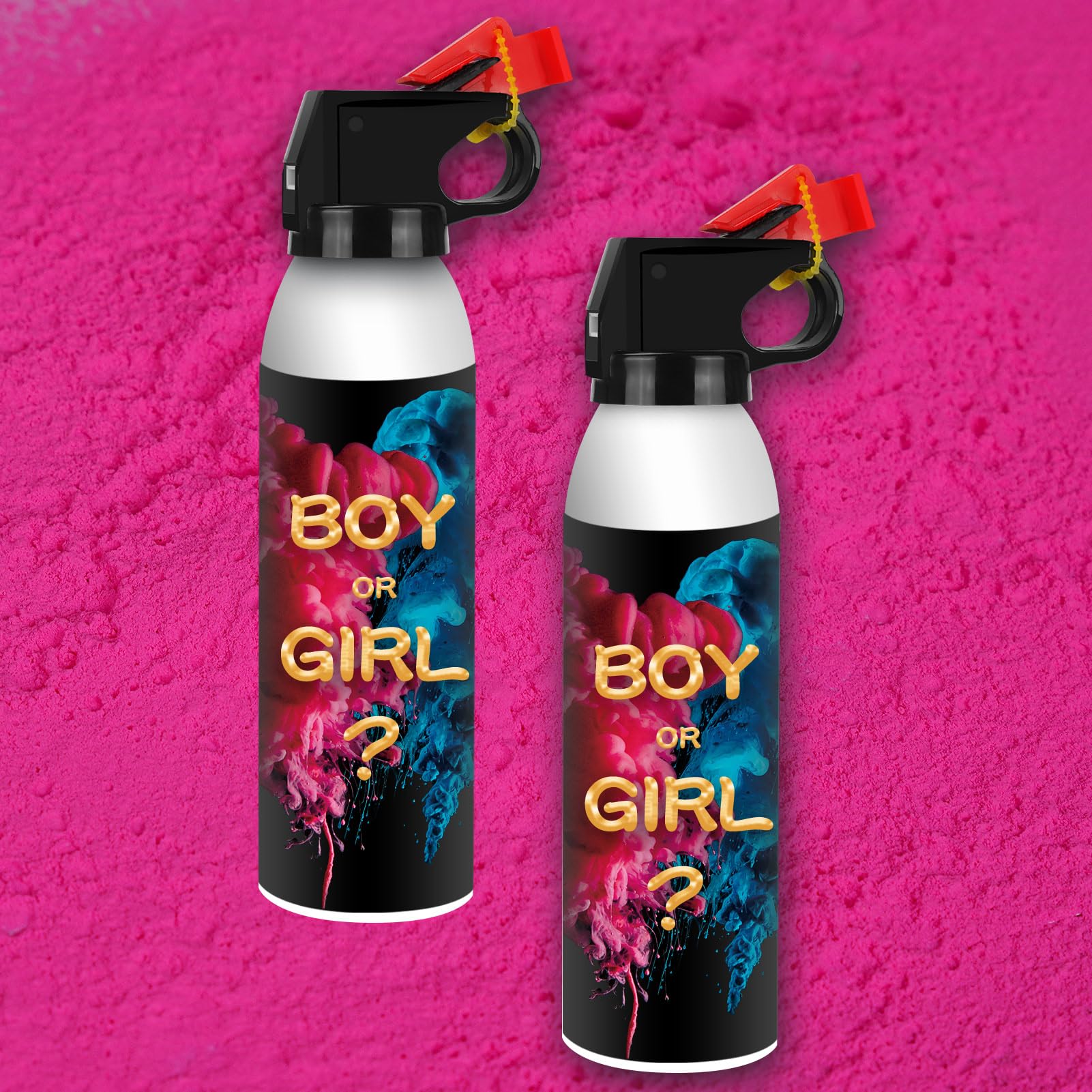 Gender Reveal Fire Extinguisher 2 Pack, Gender Reveal Decor, Baby Girl Reveal Party Ideas 100% Biodegragable for Gender Reveal Decorations(Pink)