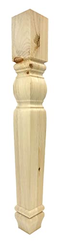 Highland Manor Wood Products Square Cheshire Dining Table Leg - 29" Tall x 3 1/2" Wide (Pine)