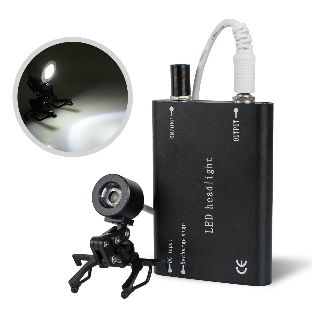 CARESHINE Black LED Head Light Lamp for Dental Surgical Medical Binocular Loupe USA Shipping 2-5 Days Delivery