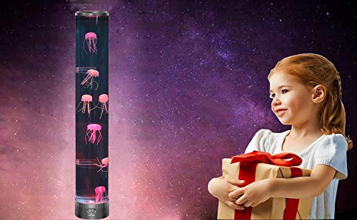 Lightahead LED Jellyfish Aqua Mood Lamp with 5 Color Changing Light Effects .The Ultimate Extra Large Sensory Synthetic Jelly Fish Tank Aquarium Mood Lamp. Ideal Gift (Extra Large)