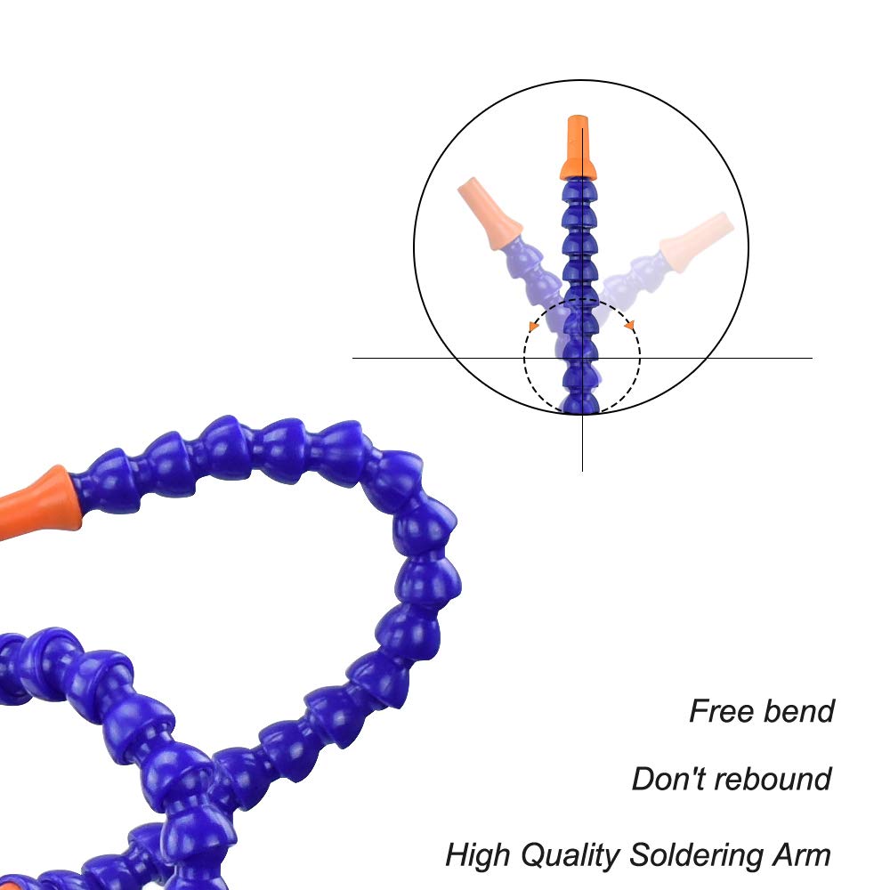 Helping Hands Third Hand Soldering 4 Arms with Adjustable Vise Tabletop-Clamp Base Perfect for Pcb Repair, Jewelry Solder Holder (N-Y4BE-SY9)