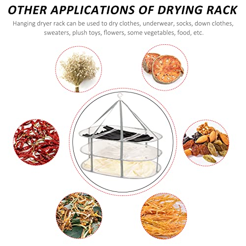 AUTODECO 2 Pack 3-Tier Folding Mesh Clothes Hanging Dryer, Sweater Drying Rack, Large Laundry Drying Rack, Lay fold Flat Dry Hanger, Mesh Clothes Hanging Dryer - XL(3Tier)+XL(3Tier)
