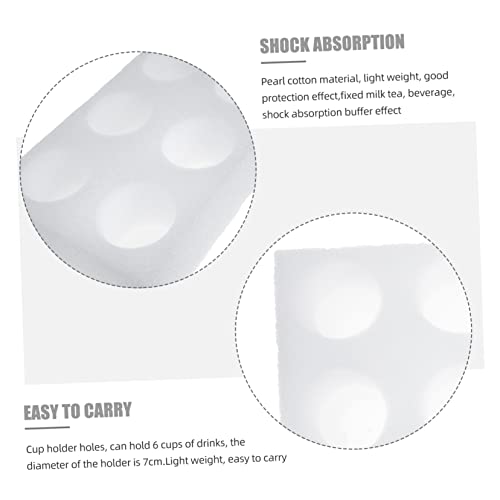 2Pcs Milk Tea Cup Holder Pool Cup Holders for Drinks Cup Holder Tray Drink Carrier for 6 Cup Drink Carrier Drink Carrier Tray Coffee White Packing car Pearl Cotton re-usable