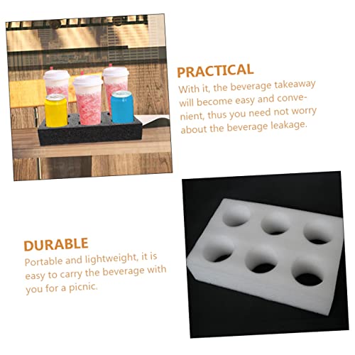2pcs Milk Tea Cup Holder Cup Drink Carrier Tray Coffee Cup Fixing Holders 4 Cup Holder Drink Carriers Hot Drink Holder Car Cup Holder Outdoor Cup Tray Insulation Pearl re-usable