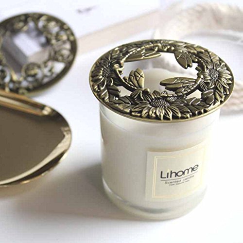 HOMEYU® Jar Candles Candle Cover Candle lid Jar Candle Topper Accessories Shades Sleeves for Jar Candles Flower Style
