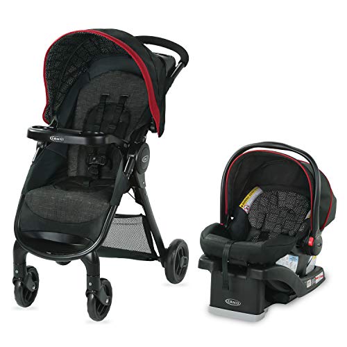 Graco FastAction SE Travel System | Includes FastAction SE Stroller and SnugRide 30 LX Infant Car Seat, Hilt 2 Piece Set(Pack of 1)