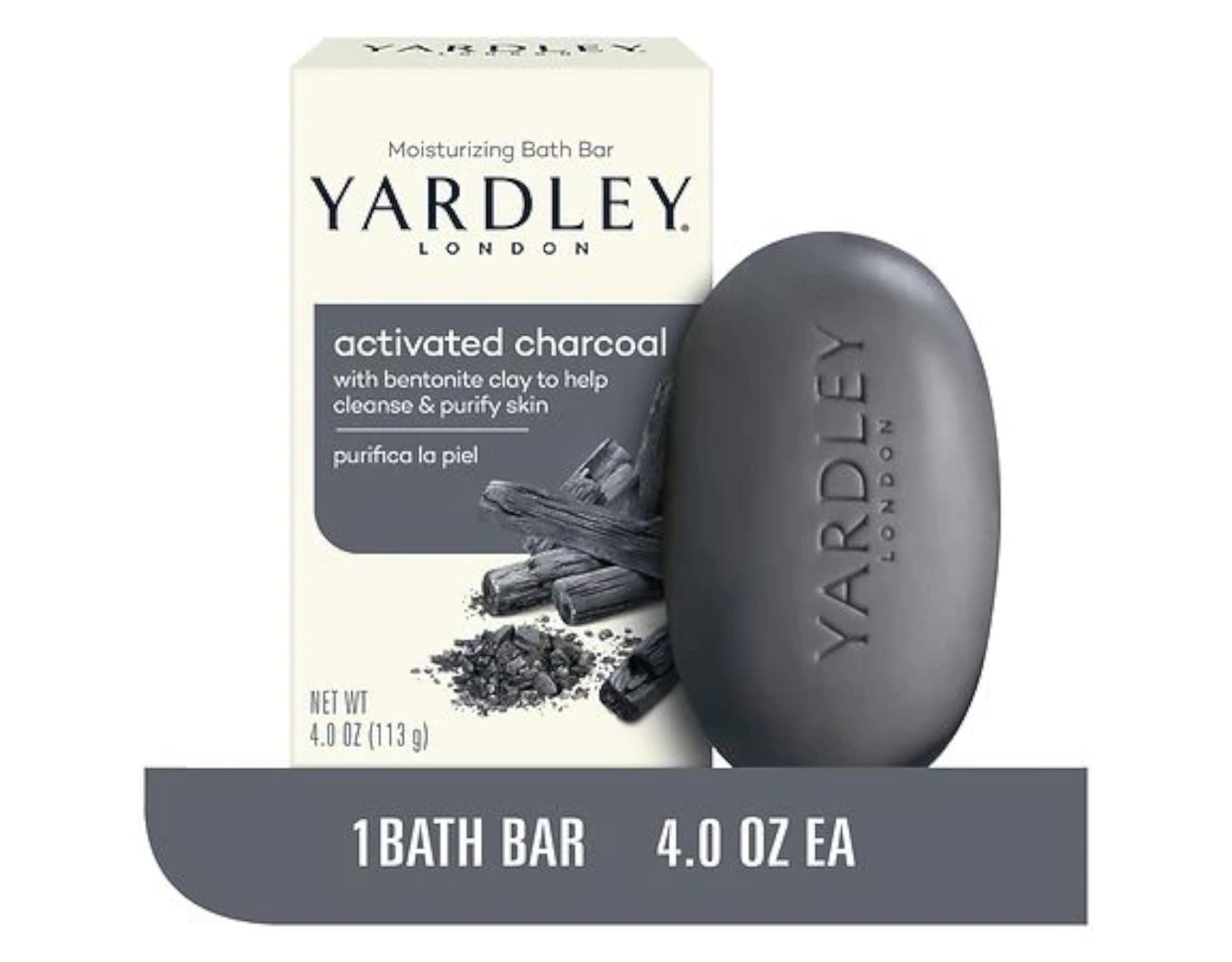 Yardley Activated Charcoal Bath Bar 4oz - 3 Pack