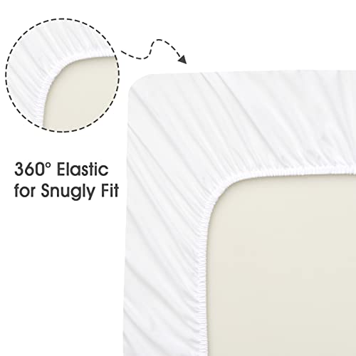 David's Kids 3 Pack Bassinet Sheets, Ultra Soft Silky Breathable Cradle Sheets for Boys Girls Neutral,Univeral Fit for Most Cradle and Bassinet Mattress, White & Light Grey & Pink