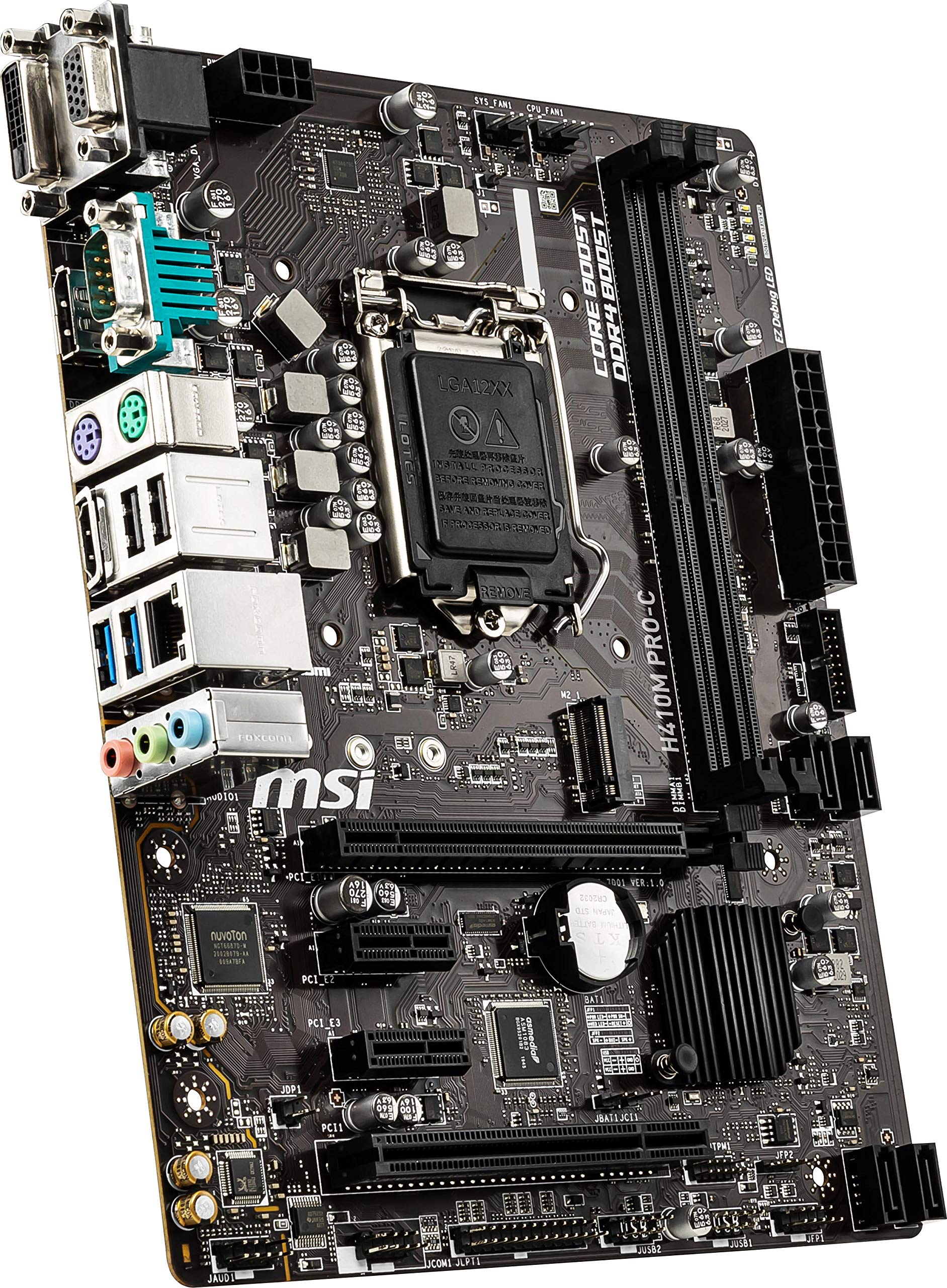 MSI H410M PRO-C ProSeries Motherboard (mATX, 10th Gen Intel Core, LGA 1200 Socket, DDR4, M.2 Slot, USB 3.2 Gen 2, 2.5G LAN, D-Sub/DVI/HDMI/DP)