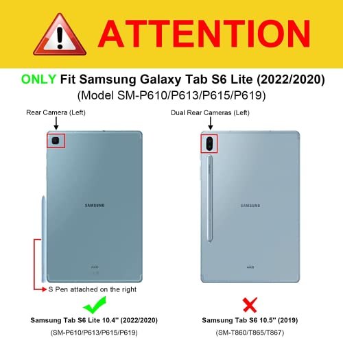 i-original Kids Case for Samsung Galaxy Tab S6 Lite 10.4 inch 2022/2020 Model (SM-P610/P613/P615/P619) - Shockproof Kids Bumper Cover Handle Stand EVA Case(Blue)