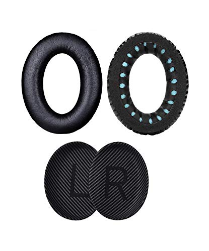 JEUOCOU Headphone Earpad Ear Pads Replacement Cushion Cover for Bose QuietComfort 35 (QC35) and Quiet Comfort 35 II (QC35 II) Over-Ear Headphones (Black)