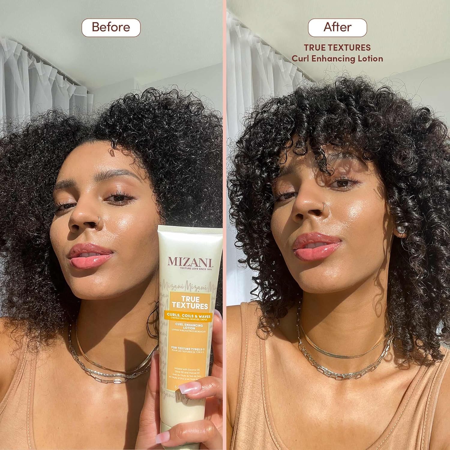 MIZANI True Textures Curl Defining Lotion - Moisturizes and Smooths Hair For Soft and Crunch Free Curls With Coconut Oil, For Texture Types 5-3