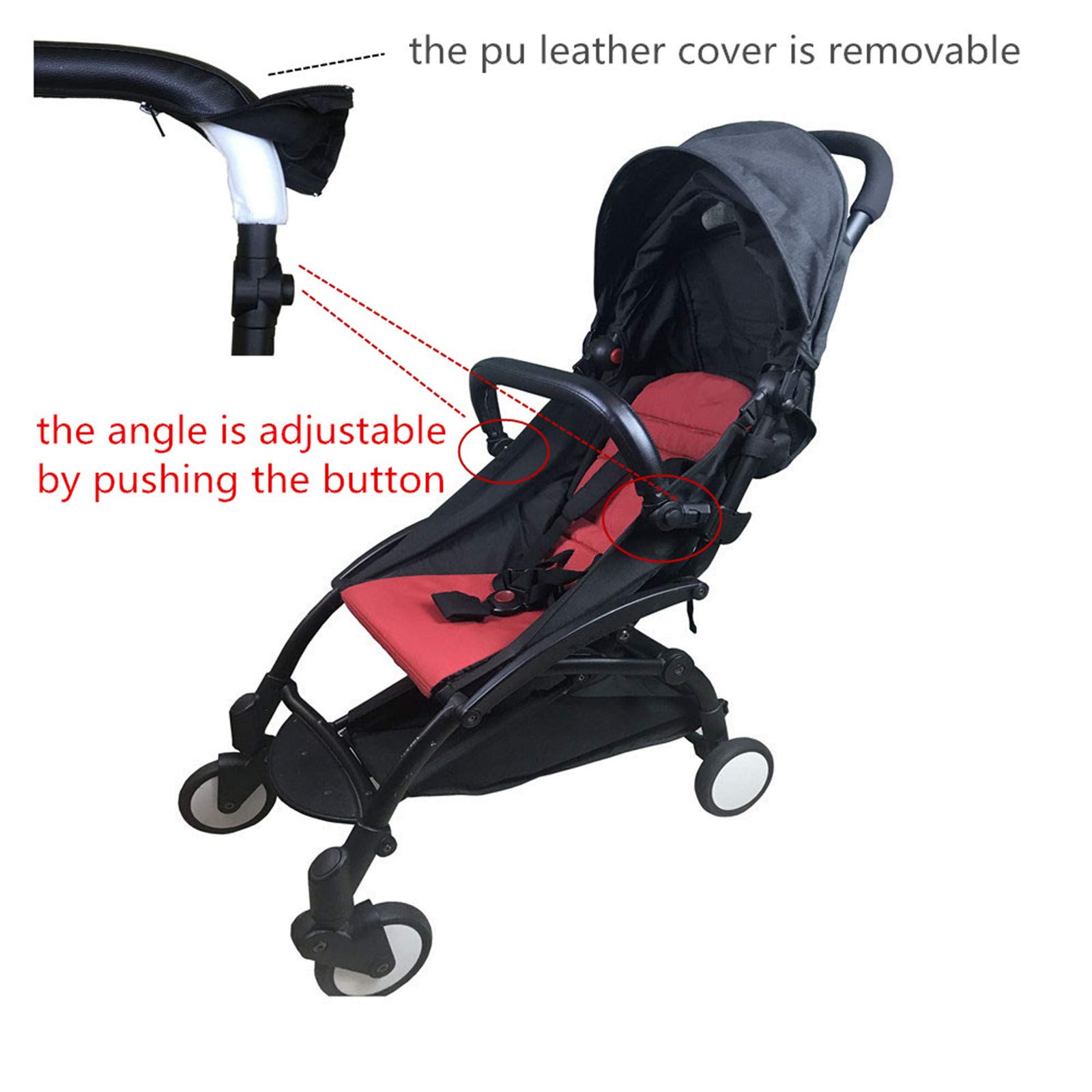 Stroller Handrail Handlebar Compatible with BBZ YOYO Stroller,Baby Yoya Stroller Adjustable Bumper Bar,Armrest,Safety Bar Crossbar Stroller Accessories LLUFO