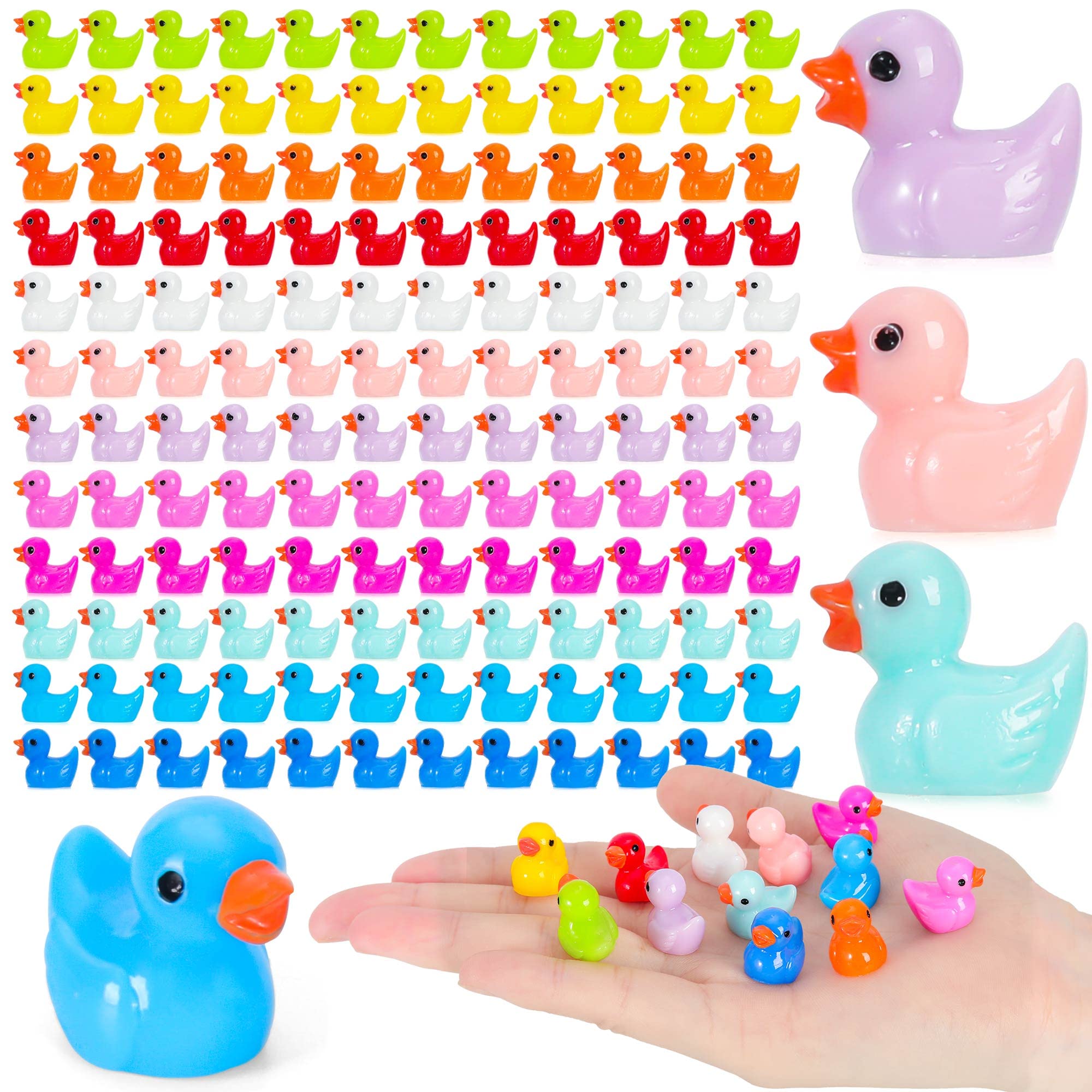 240 Pieces Tiny Ducks Mini Resin Duck Slime Charms Bead Miniature Duck Figures Ornament Potted Plants Decoration