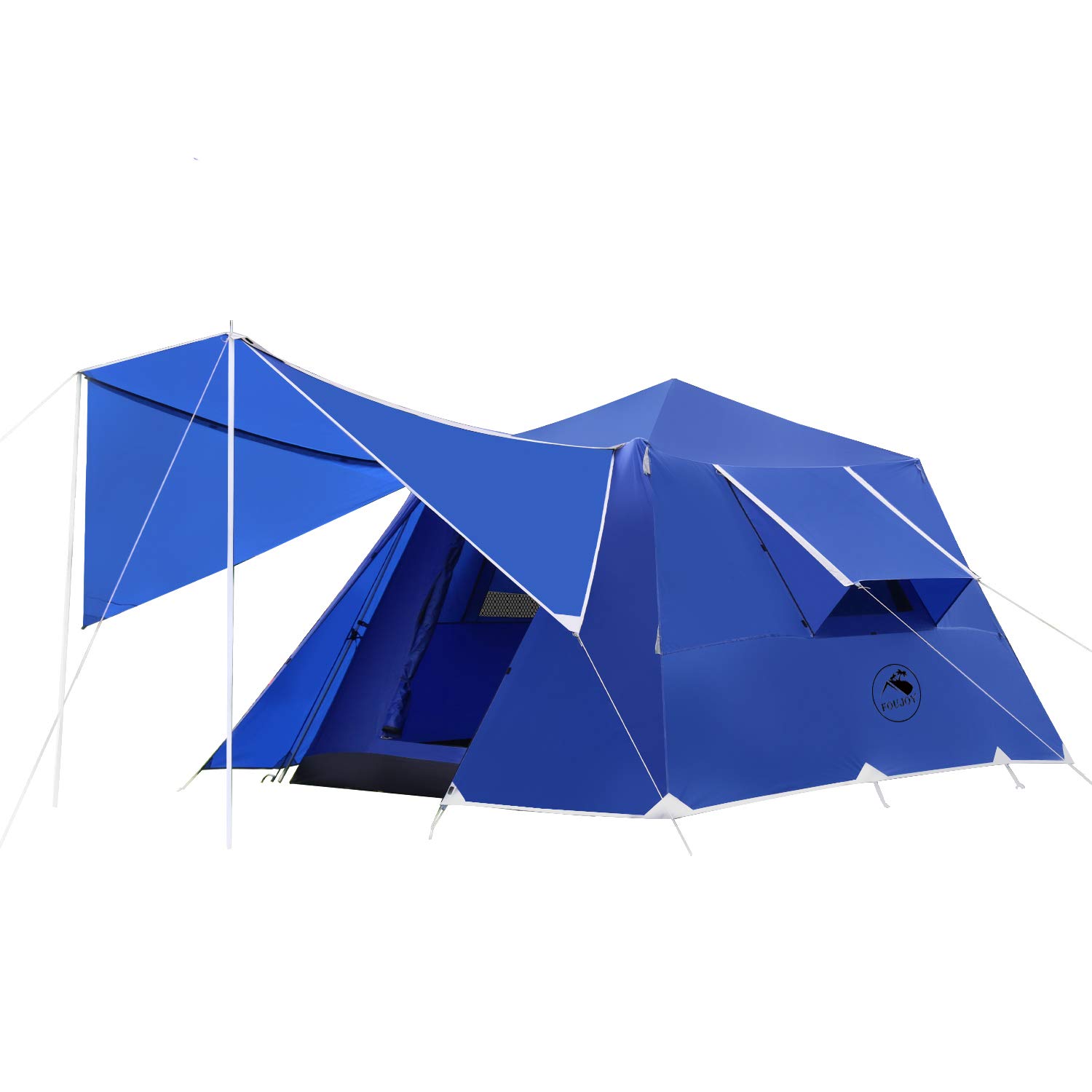 4 or 6 Person Camping Tent Windproof Family Dome Tent with Screen Room Easy Set Up for Backpacking Hiking Mountaineering (4P-Blue)