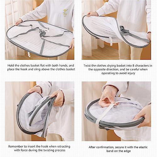 Akloker 4 Layer Mesh Drying Net with Zips Bra Drying Clothes Net Removable Folding Anti-Fly Windproof Hook Fine-Grained Grid for Flowers Buds Plants Organizer Drying for Fish/Vegetables/Fruit/Herbs