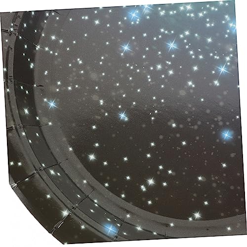jojofuny 24 Set Space Tablecloth Kids Dinnerware Disposable Paper Plates Party Paper Plate Outer Space Party Decorations Star Plates Fork Paper Tray Tableware Tissue Blue Props Child Abs