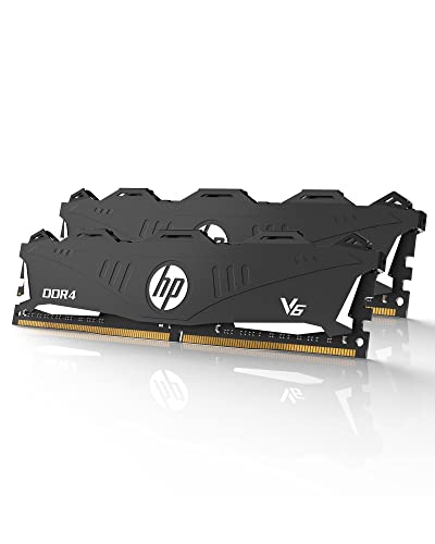 HP V6 RAM 16GB Kit (8GBx2) DDR4 3600MHz CL16 1.35V Desktop Computer Gaming Memory, Black - 7TE46AA#ABC