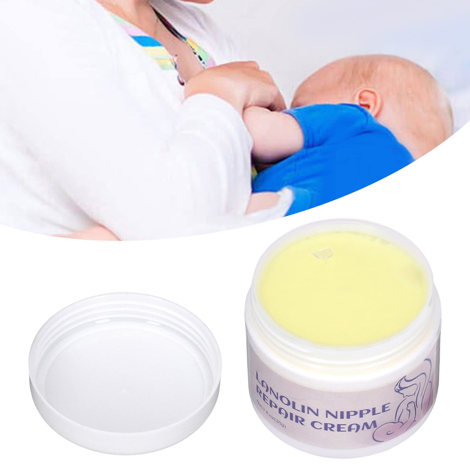 30g Lanolin Nipple, Gentle Baby Nipple Balm Moisturizing Prevent Nipple Repair Cream for Nursing Mom