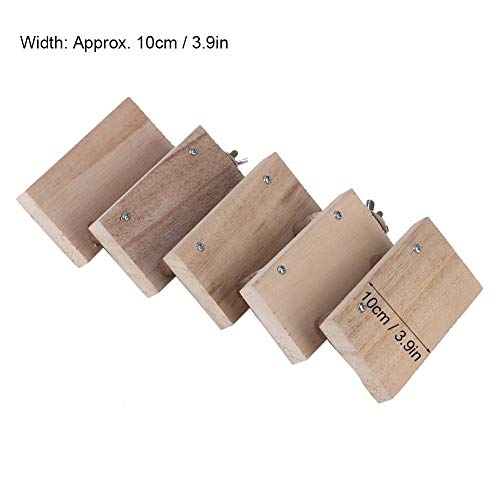 Natural Wood Ladder, 5 Layers Climbing Ladder Stairs for Parrot Guinea Pigs Hamsters Cage Accessories