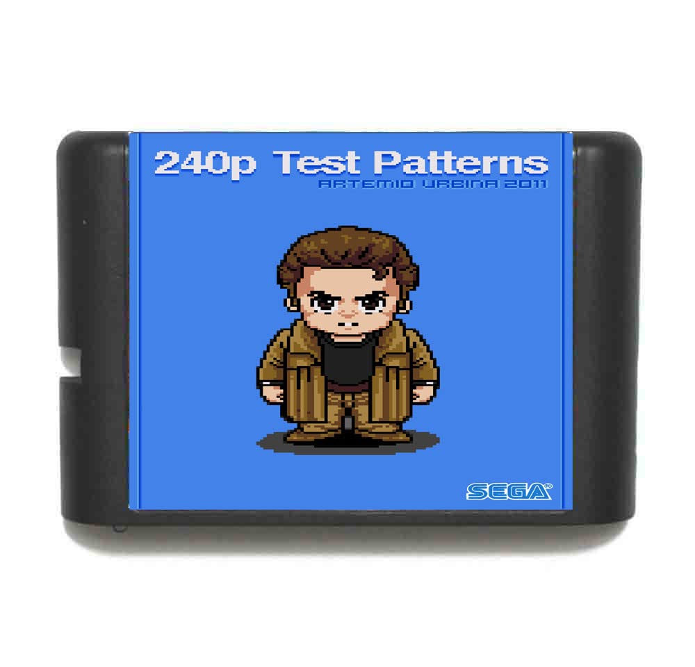 240p Test Patterns 16 Bit MD Game Card For Sega Mega Drive For Genesis (EUR Shell)