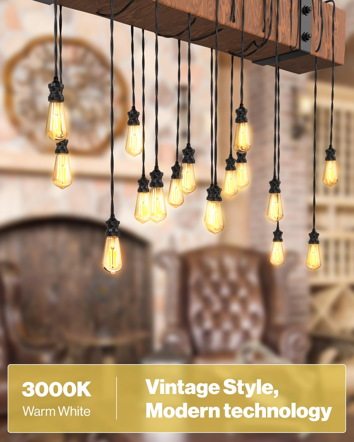 Sunco 6 Pack Vintage LED Edison Bulbs, 75W Equivalent 13W, 1600 LM Ultra Brightness Dimmable ST58 Filament, 3000K Warm White, E26 Medium Base Clear Glass Light Bulbs