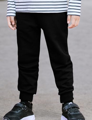 T.H.L.S Toddler Baby Boys Girls Sweatpants Cotton Active Jogger Pants with Pockets 3 Pack Grey Blue Black
