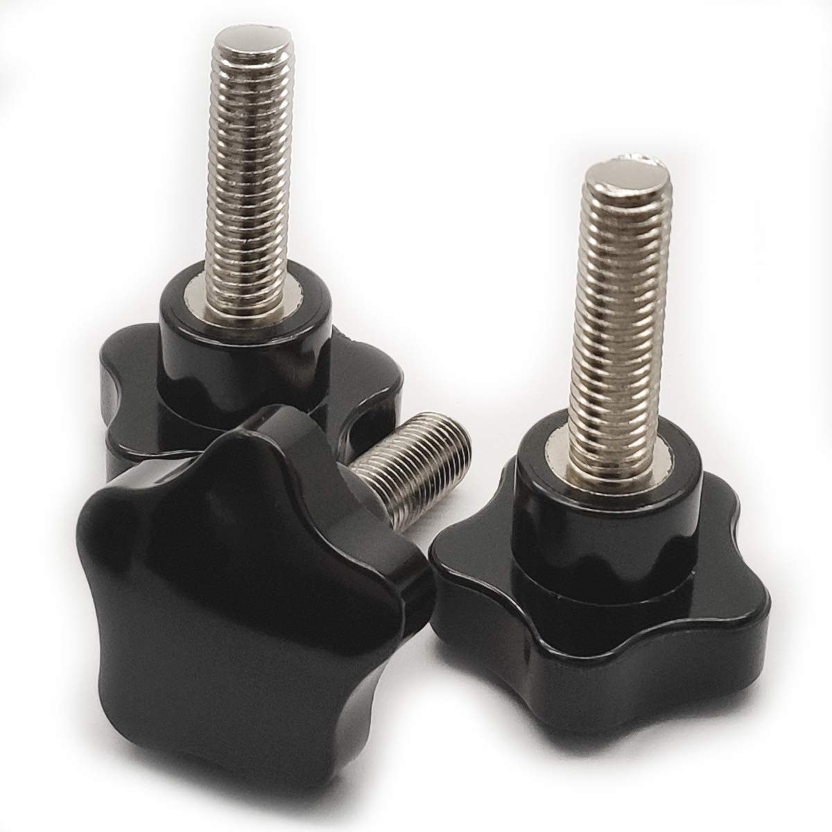 M10 x 35mm Star Shape Screw Knobs ,5-Star Stud, Tightening Screw Grip Handheld for Machine Tool,Pack of 5
