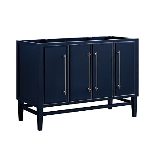 Avanity White 48-Inch Mason Bath Vanity Cabinet with Silver Trim