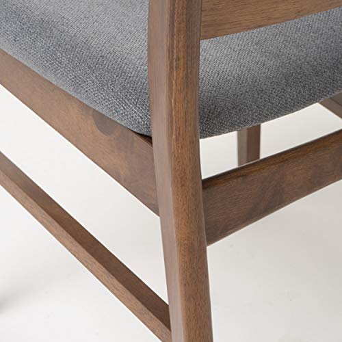 Christopher Knight Home Idalia 50" Rectangular Dining Set, 5-Pcs Set, Natural Walnut / Dark Grey