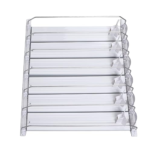 Alaaner Drink Automatic Pusher Glide ABS White Width Adjustable 12oz 16oz 16.9oz 20oz Refrigerator Soda Can Organizer for Beverage (31cm)