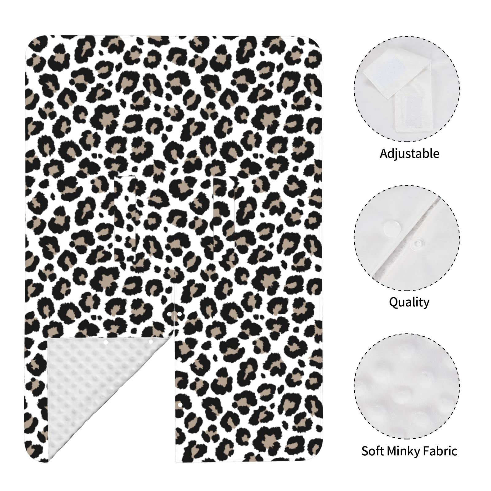 9CH Car Seat Canopy for Babies, Peekaboo Opening Minky Car seat Cover for Baby Mom Nursing Breastfeeding Covers, Minky Blanket for Infant Toddler (Leopard)