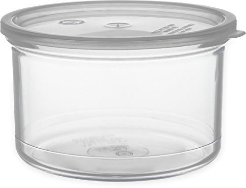 Carlisle FoodService Products Classic⢠Round Storage Container with Lid, 1.5 Quart Crock, Clear