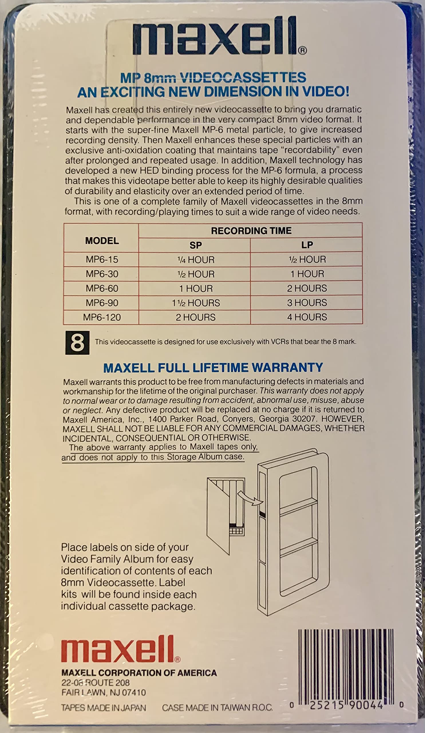 Bonus Pack of Two Maxell P6-120 EX-M 8mm Tapes, and Library Storage Case