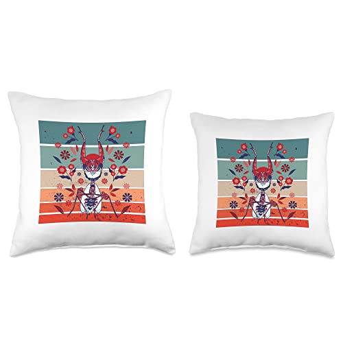 Invertebrates Wirbellose by Krabbelkeller Praying Mantis threatens Throw Pillow, 16x16, Multicolor