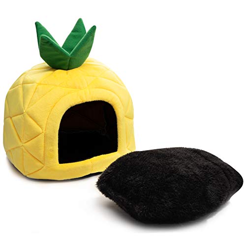 Hollypet Warm Small Pet Animals Bed Dutch Pig Hamster Nest Hedgehog Rat Chinchilla Guinea Habitat Mini House, Yellow