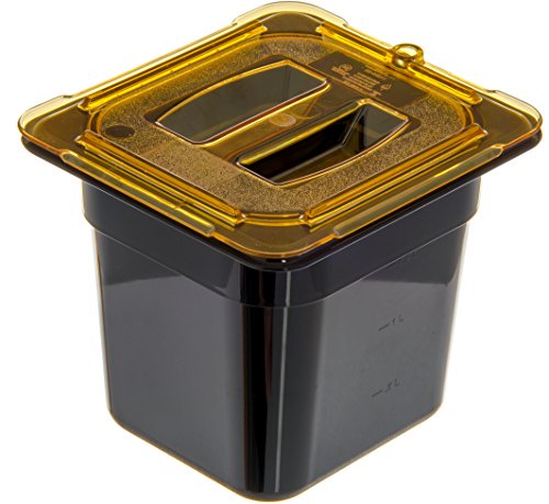 Carlisle FoodService Products 10510U13 StorPlus High Heat Universal Handled Food Pan Lid, Sixth Size, Amber