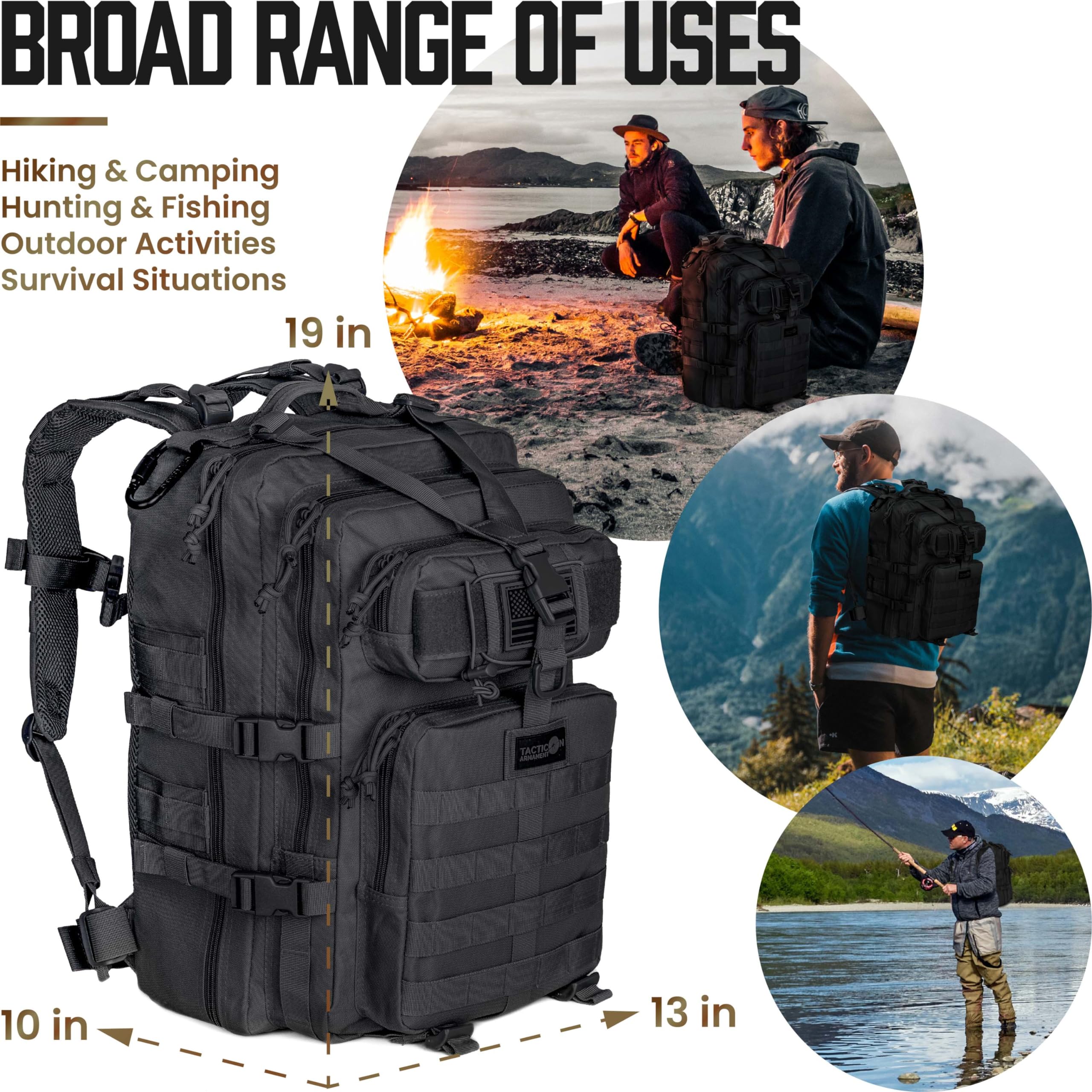 24BattlePack Tactical Backpack | 1 to 3 Day Assault Pack | Combat Veteran Owned Company |40L Bug Out Bag (Ranger Green)
