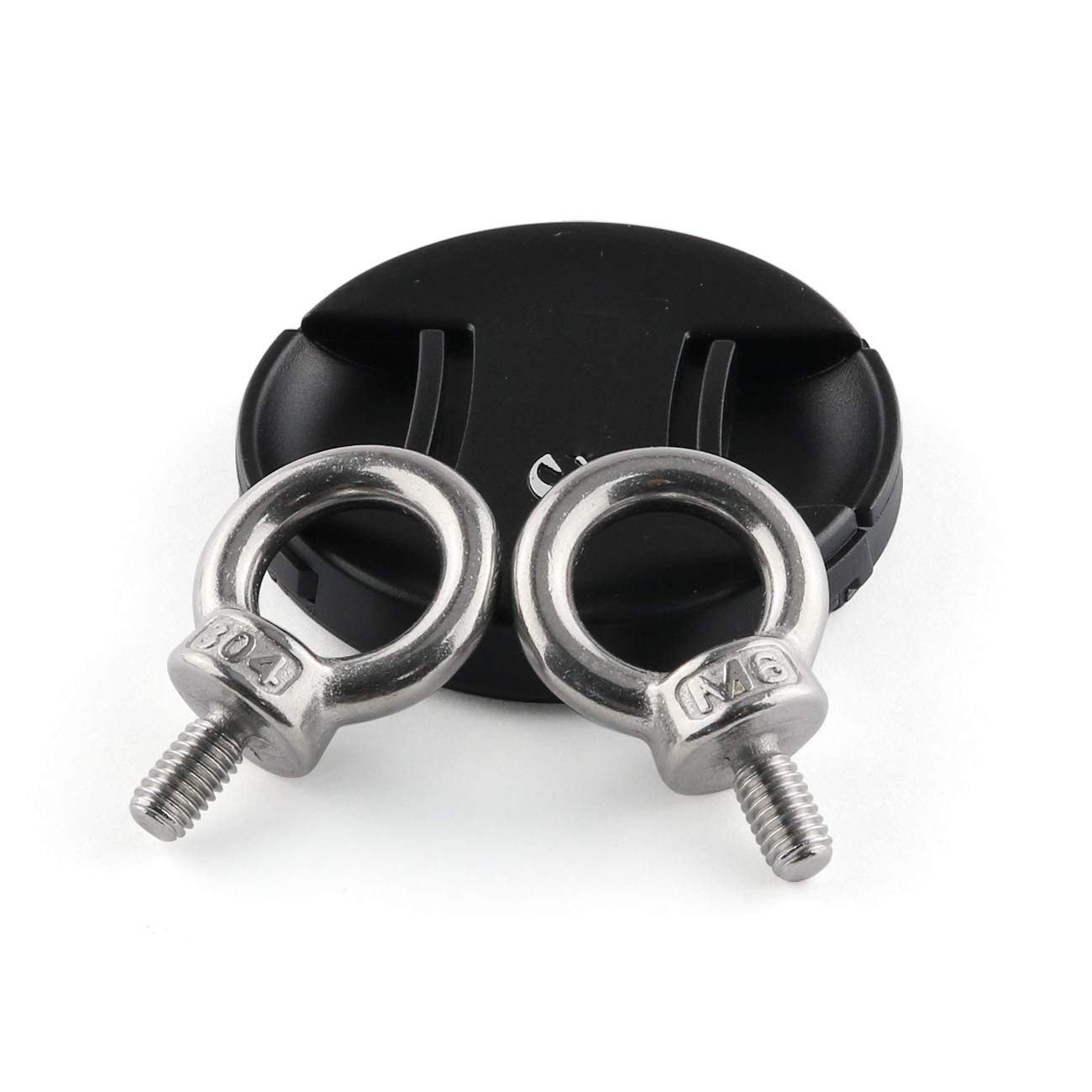 E-outstanding Eyebolt 6PCS M6x12 Male Thread Machinery Shoulder Lifting Ring Eye Bolt with M6 304 Stainless Steel Nylon Lock Nuts