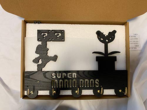 Super Mario Key Hooks-Unque Game Theme Decor Wall Hooks Heavy Duty 20LB(Max),Wall Décor,Wood Coat Hooks, Key Holder,Key Hanger for Wall、Entryway and Kitchen