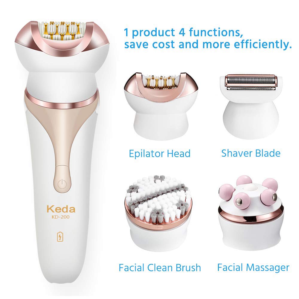Electrical Shaver for Women,OOCOME Epilator Rechargeable Waterproof Bikini Trimmer Lady Electric Shave & Hair Removal ,4 in 1Cordless Wet & Dry Multi-Function Beauty Kits