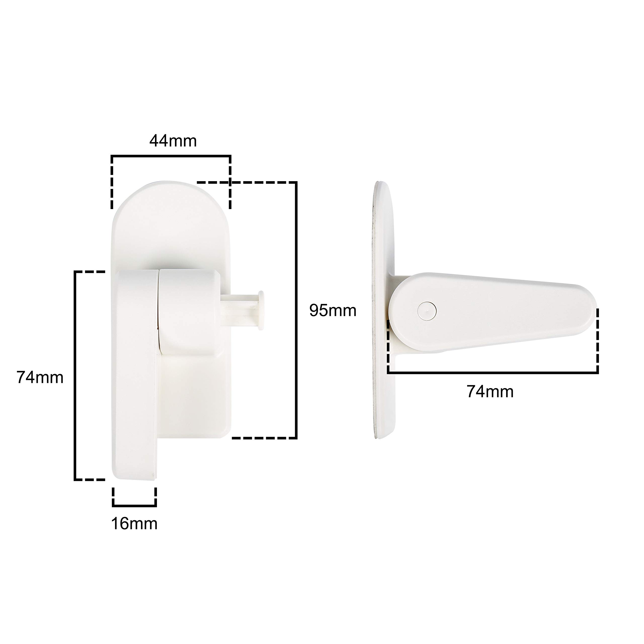 4 Pack Child Proof Door Lever Lock Prevents Toddlers from Opening Doors - One Hand Opertaion Adhesive Baby Proofing Door Handle Safety Locks for Kids