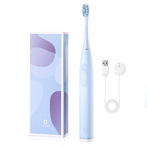 Oclean Electric Toothbrush F1 36,000 VPM Sonic Cleaning with 3 Modes, Rechargeable Sonic Toothbrush 2H Fast USB Charge Last 30 Days W/Smart Timer, for Adults and Teenagers, for Travel - Light Blue