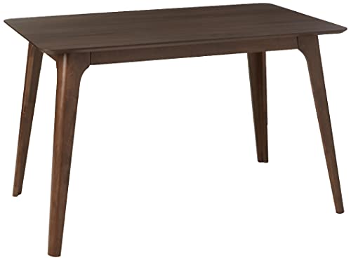 Christopher Knight Home Megann Mid-Century Wood Dining Set with Fabric Chairs, 5-Pcs Set, Natural Walnut / Light Beige