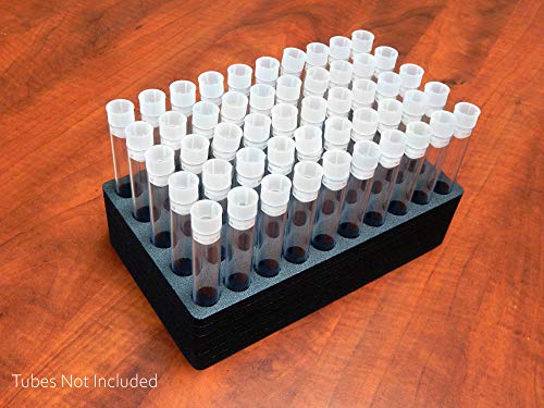Polar Whale 5 Test Tube Racks Black Foam Storage Rack Organizer Stand Transport Holds 50 Tubes Each Fits up to 16mm Diameter Tubes